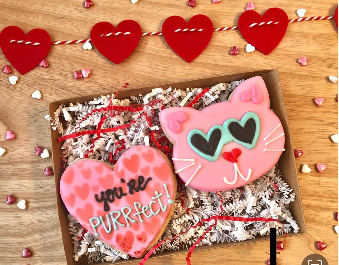 Cat Youre Purrfect Valentines Day Cookie Gift Box - Etsy