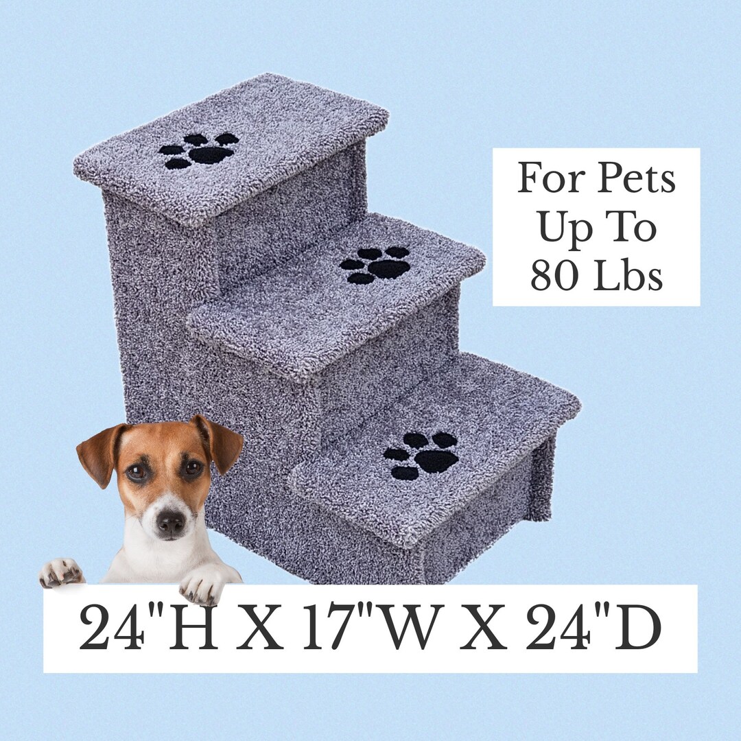 Pet Steps for Bed, Dog Stairs, 24"h X 17"w X 24"d, for Pets 5-80 Lbs ...