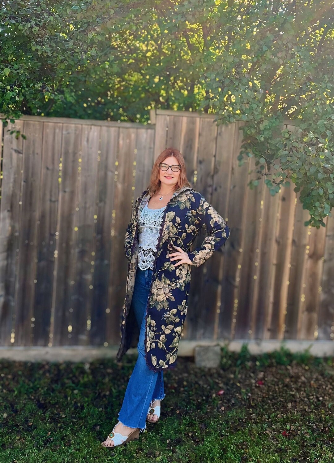 Vintage Bohemian Floral Hooded Cloak With Rose Design - Etsy