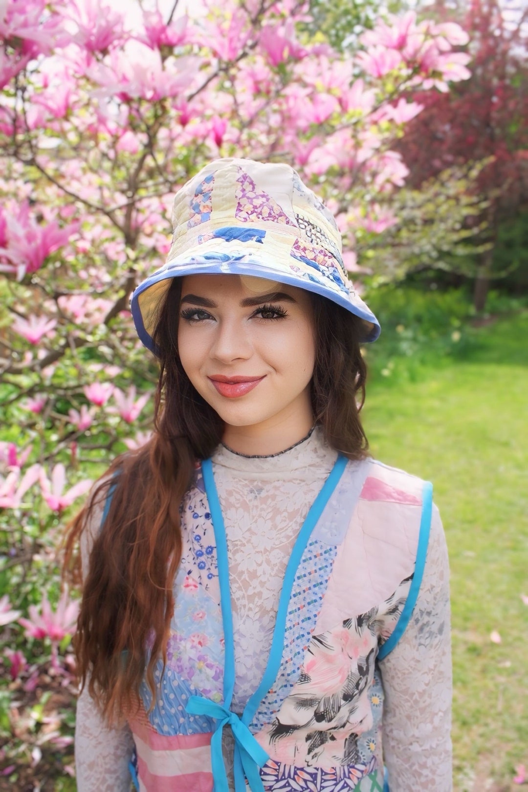 Antique Quilt Patchwork Bucket Hat for Bohemian Cottagecore Fashion - Etsy