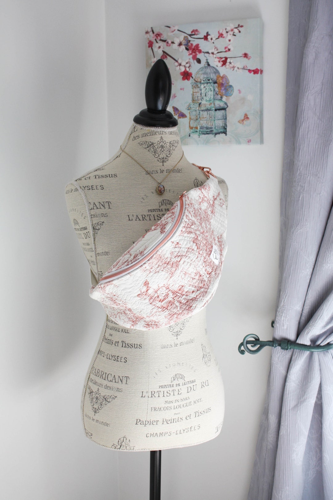 Eco-friendly Quilted Crossbody Fanny Pack With French Country Toile ...