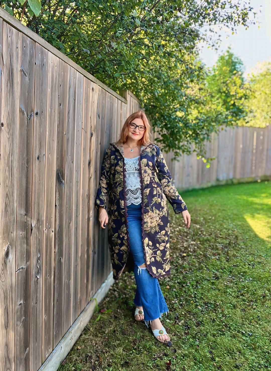 Vintage Bohemian Floral Hooded Cloak With Rose Design - Etsy