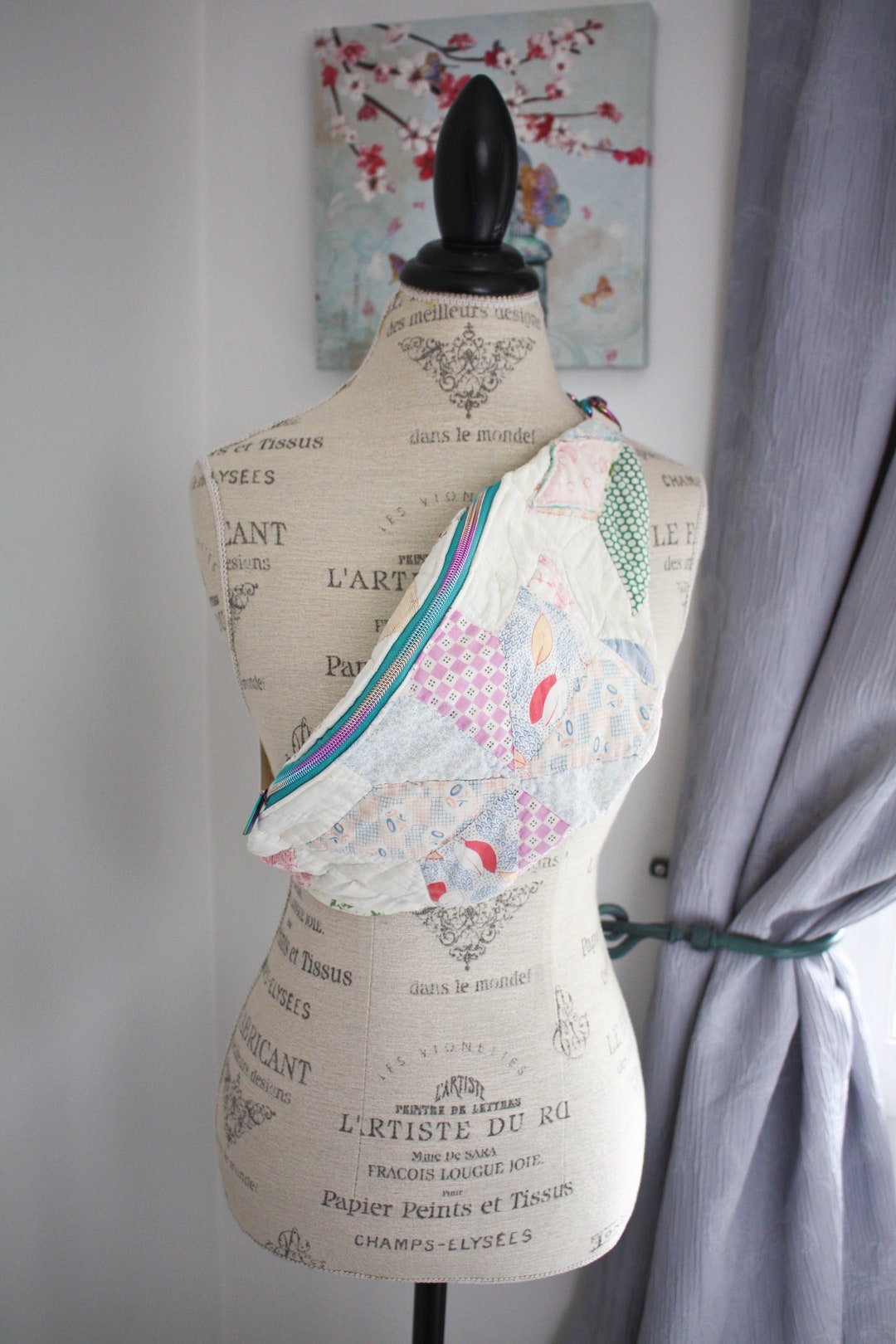 Antique QUILTED FANNY PACK | Bohemian Upcycled Fanny | Adjustable ...