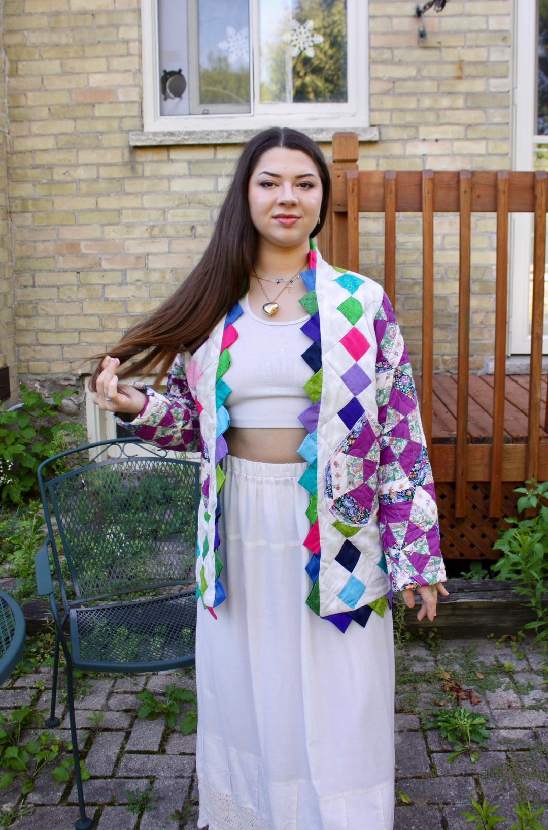 Purple Pinwheel Quilted Jacket Vintage Chore Coat Cottagecore Bohemian ...