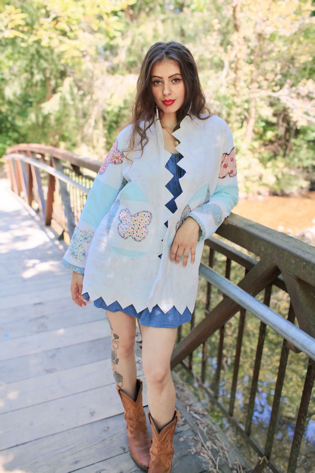 Upcycled Antique Butterfly Quilt Coat Vintage Cottagecore Chic Jacket ...