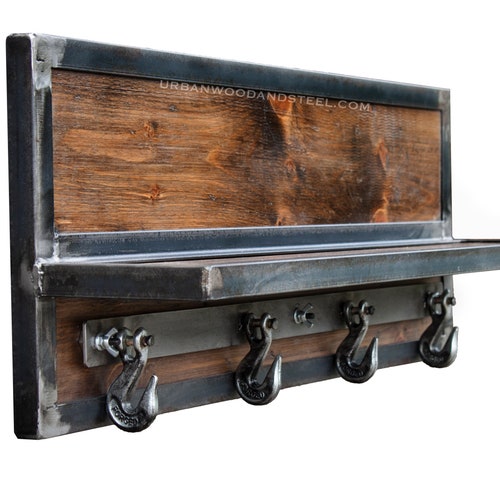 Wooster Wall Shelf & Chain Hook Coat Rack - Etsy