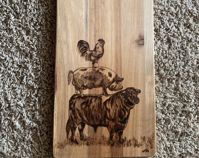 Eat Fish. Acacia Wood Cutting Board - Etsy