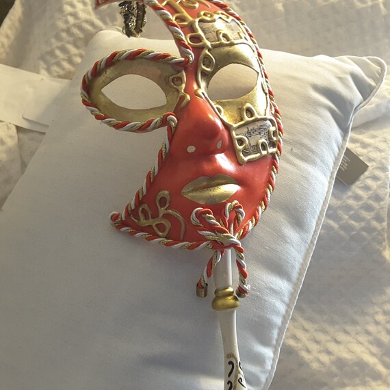 Vintage Venetian Phantom of the opera stick masquerad… - Gem