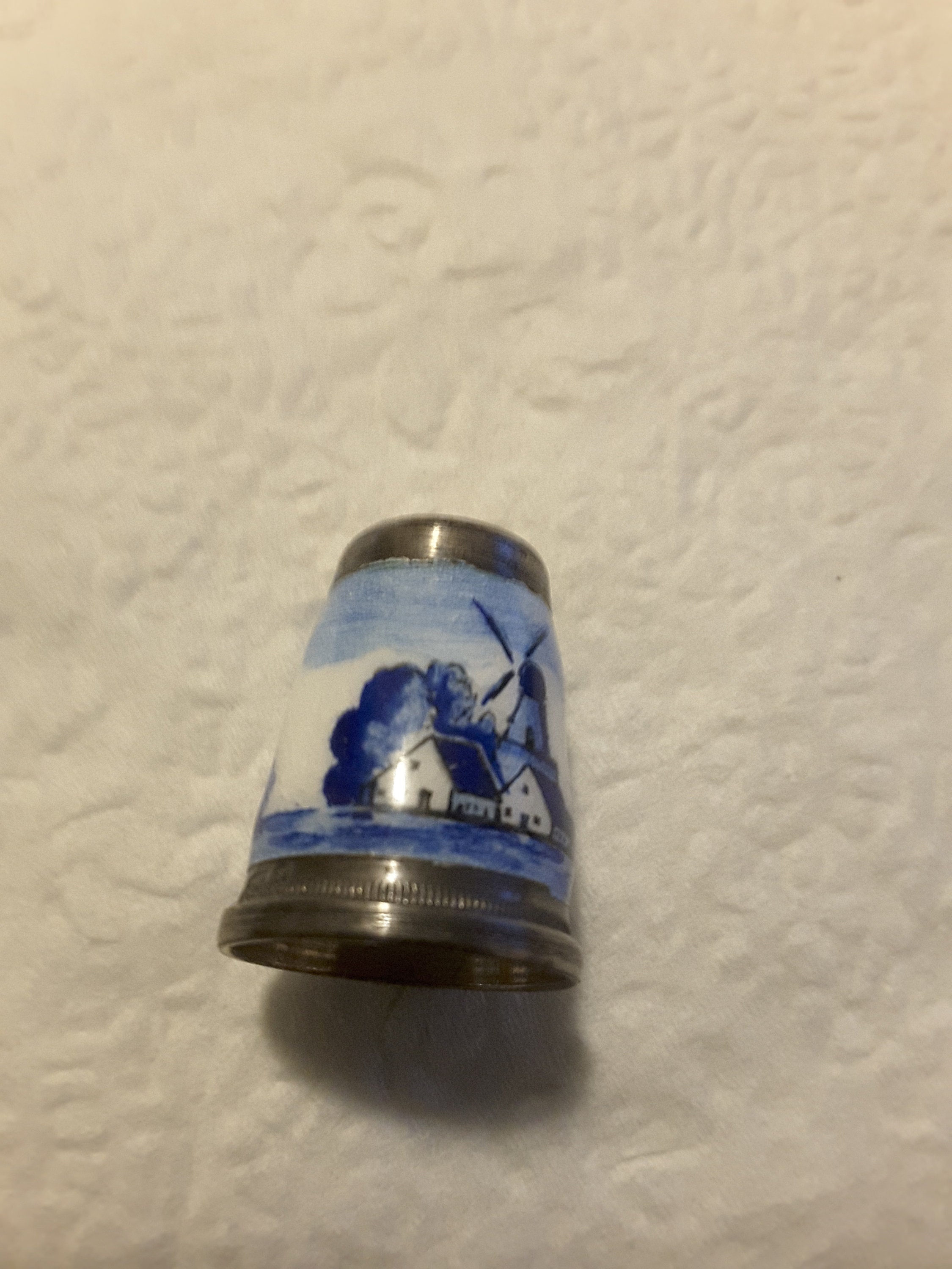 Vintage German Delft Thimble - Etsy