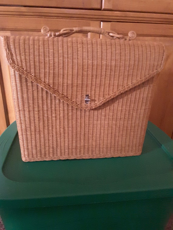 Antique wicker envelope style Briefcase - Gem