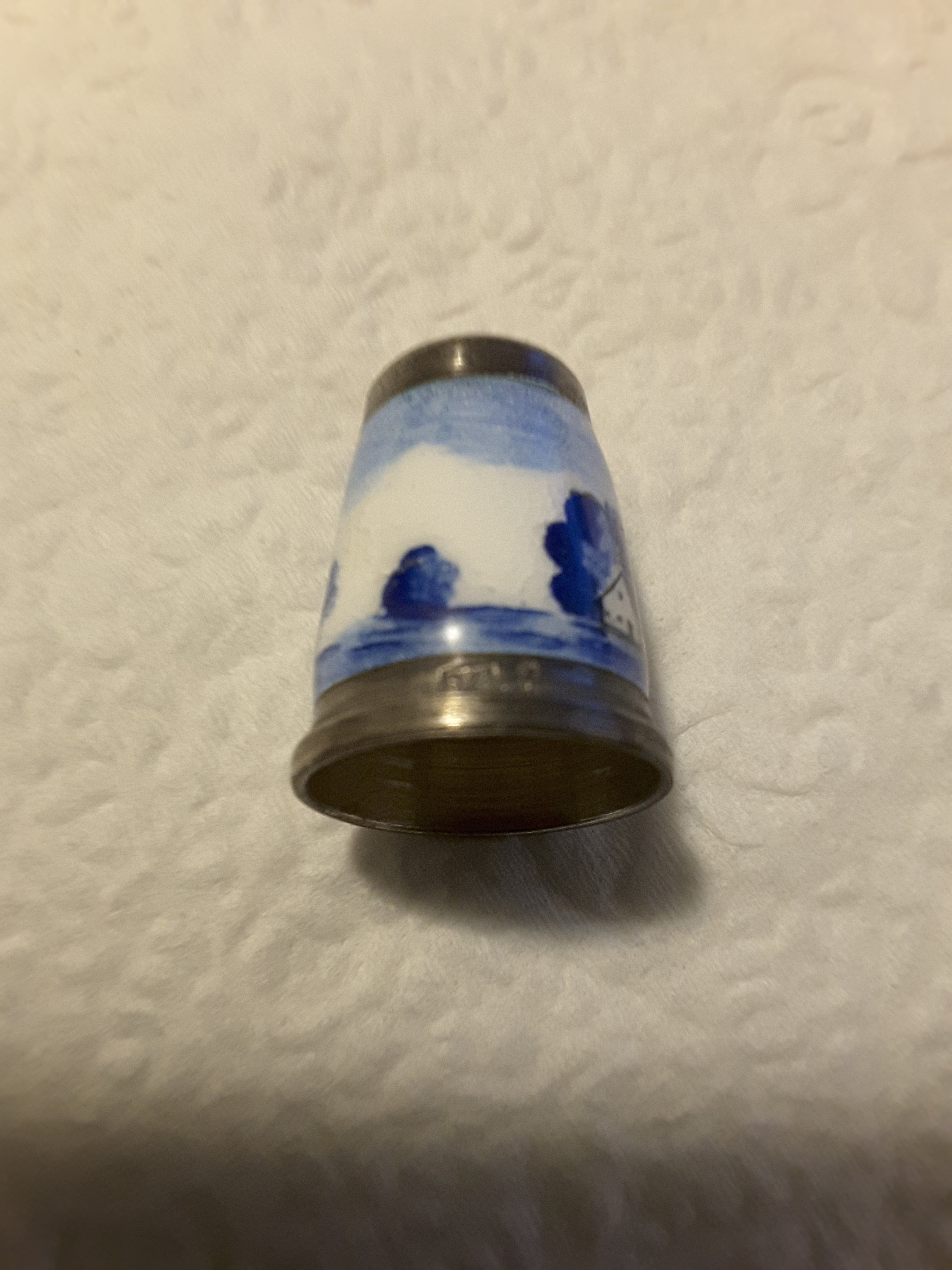 Vintage German Delft Thimble - Etsy