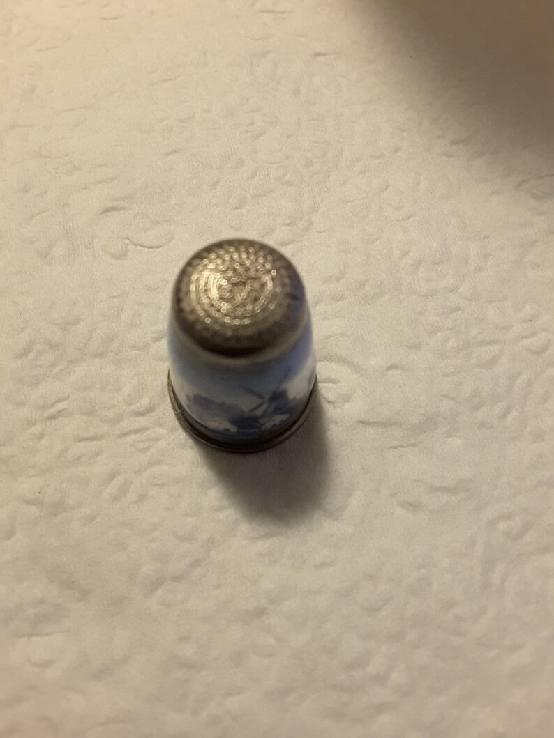 Vintage German Delft Thimble - Etsy