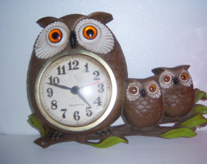 1960's Vintage Owl Clock - Etsy