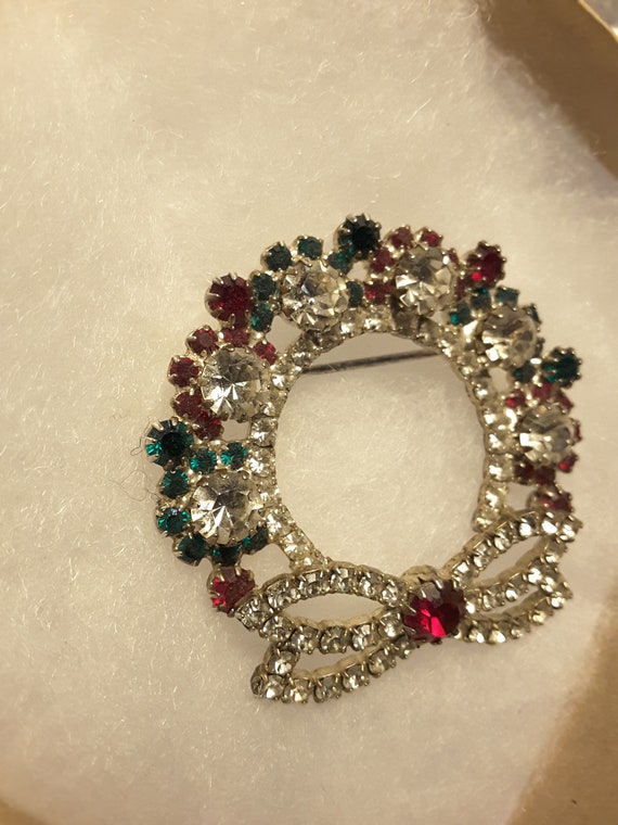 VINTAGE EISENBERG ICE Wreath Circle PIN BROOCH Prong … - Gem