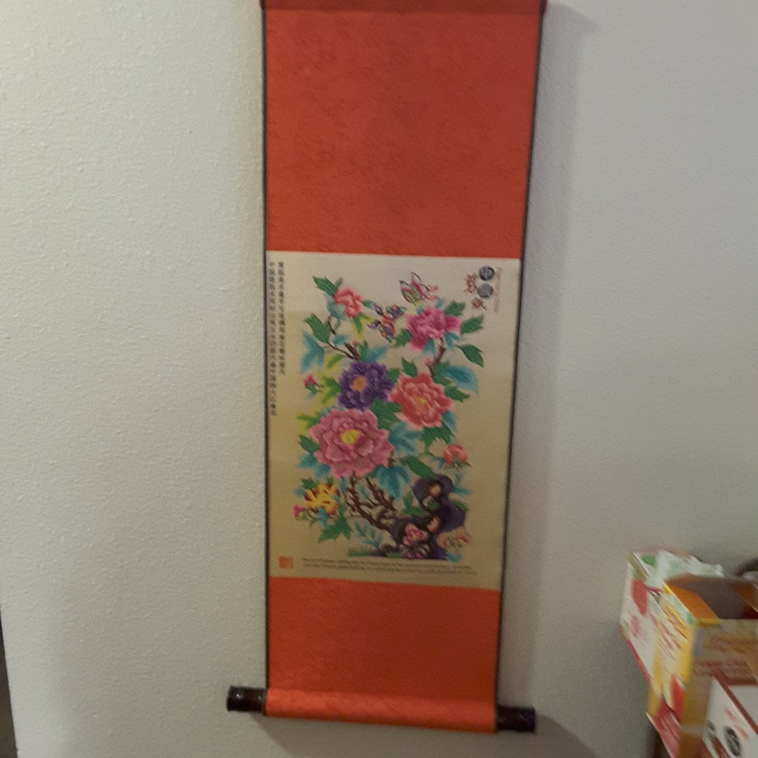 Vintage Chinese Paper Cut Scroll in Box - Etsy