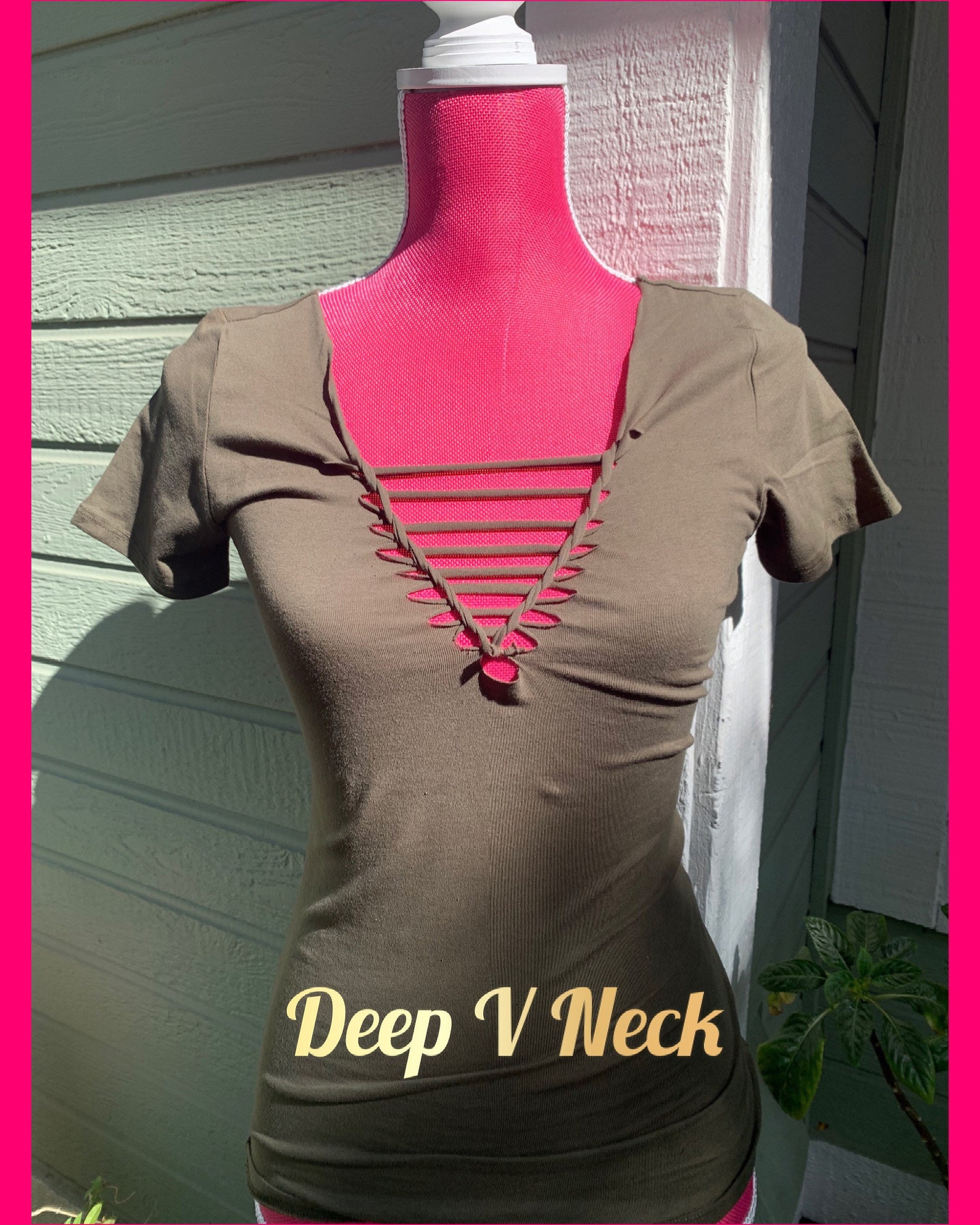 Deep V Neck Cutout - Etsy