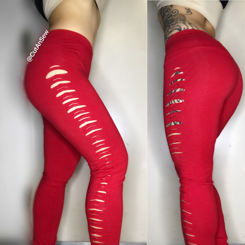 Shredded Leggings - Etsy