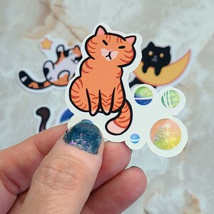 Galaxy Cats Vinyl Stickers | Cute Cat Sticker, Celestial Sticker, Water ...
