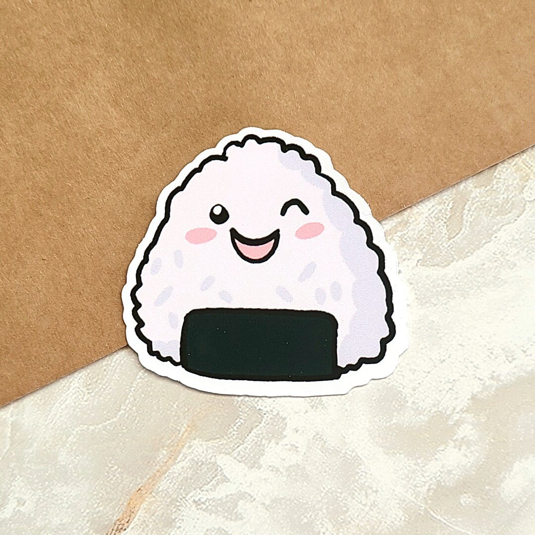 Onigiri Emojis Vinyl 3" Stickers | Cute Rice Ball Sticker, Food Fun ...
