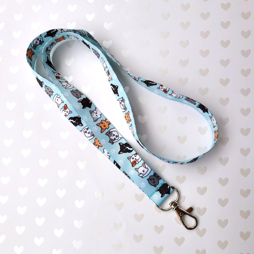 Kitty Cats, All the Cats Lanyard - Cute Feline, Teacher Lanyard ...