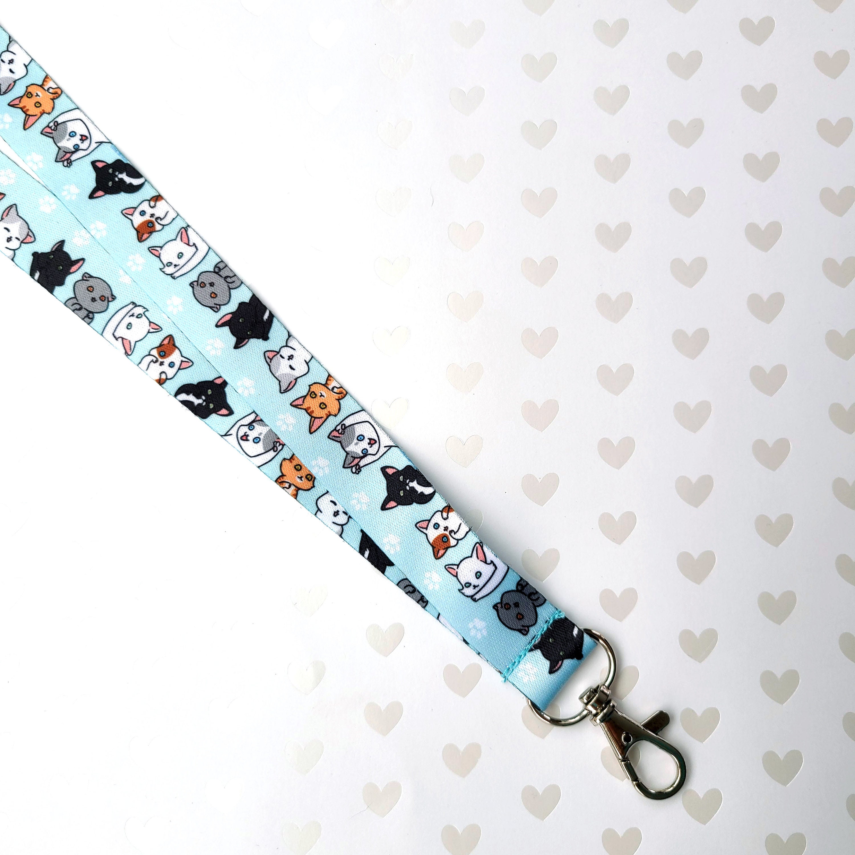 Kitty Cats, All the Cats Lanyard - Cute Feline, Teacher Lanyard ...