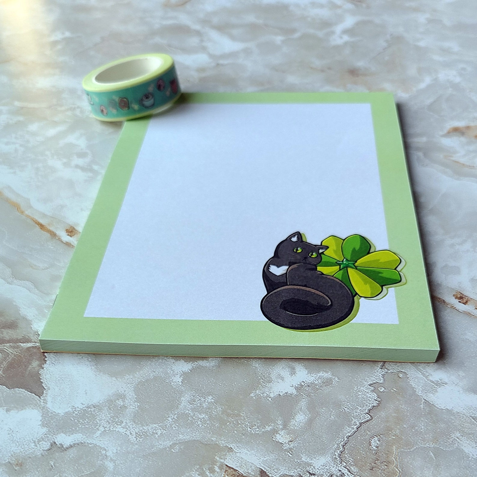 Lucky Cat Notepad 5x7 Kitty Notepad Black Cat Cute - Etsy
