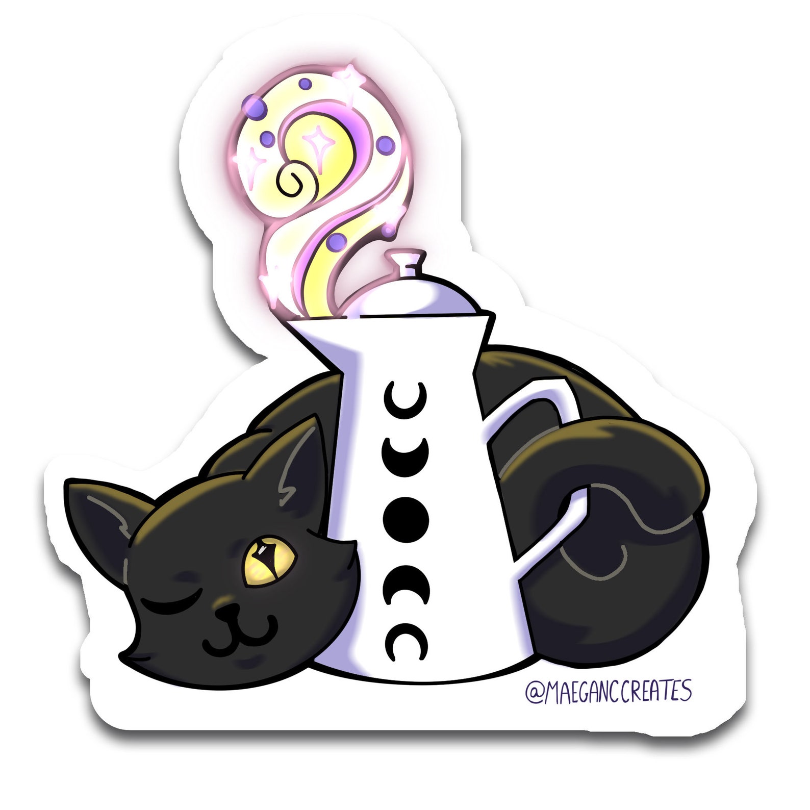 Magic and Cats Carafe Cat Vinyl Sticker | Coffee, Cute Cat Sticker ...