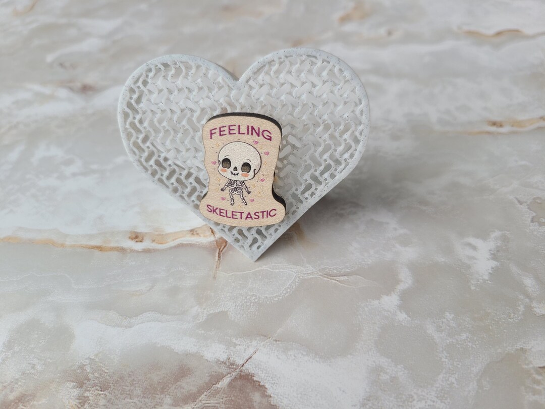 Skeletastic Wooden Pin | Custom Lapel Pin, Positive Vibes, Wood Pin ...