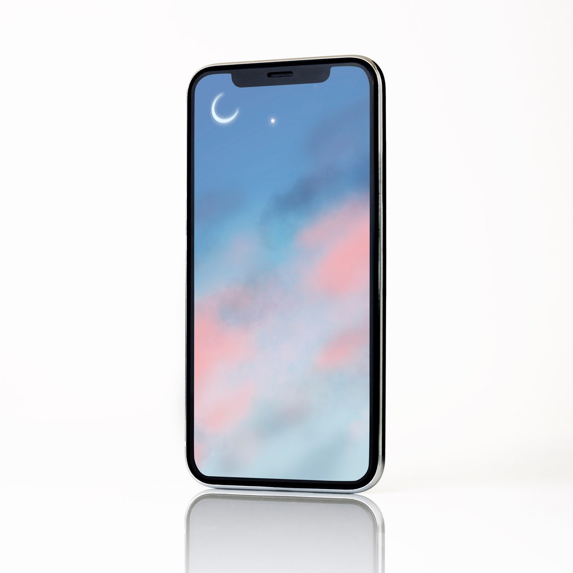 January Twilight Phone Wallpaper Moonrise Sunset Wallpaper - Etsy