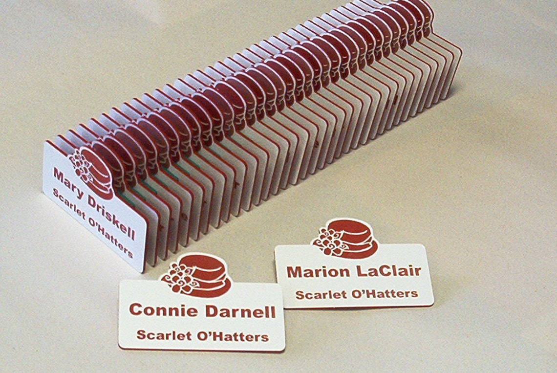 Custom Shaped Name Tag With Logo Name & Magnet Back - Etsy