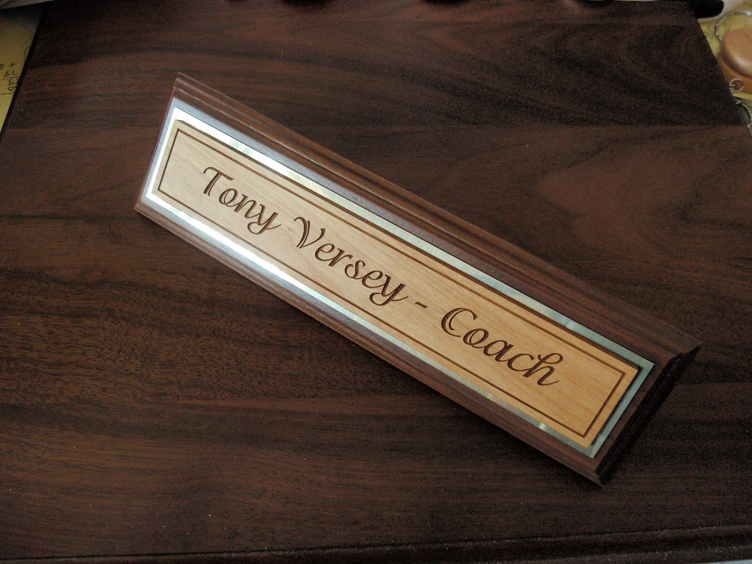 Personalized 10 Desk Wedge Name Plate - Etsy