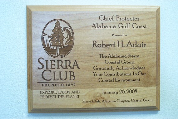 SIERRA CLUB Plaque 8 X 10 | Etsy