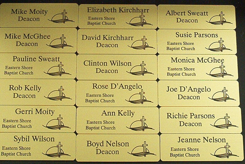 Church Name Tags 1 X 3 With Magnet Back logo | Etsy