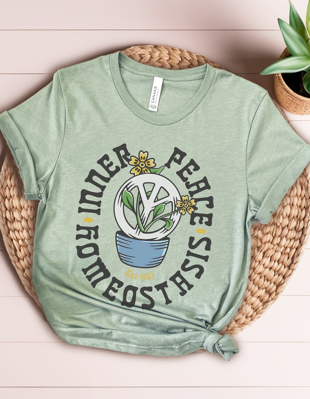 Inner Peace Shirt, Peace Sign T Shirt, Peaceful, Flower Potion, Vin Tag ...