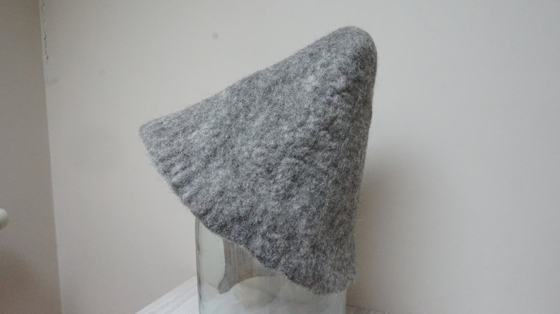 Pileus Hat in Ancient Greek Style Gray Felted Felt Minimalist - Etsy ...