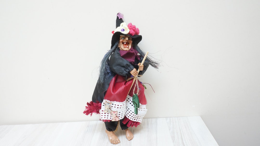 11" Hedge Witch Kitchen Hag Rag Doll Kid Toy Vintage Retro Home Decor ...