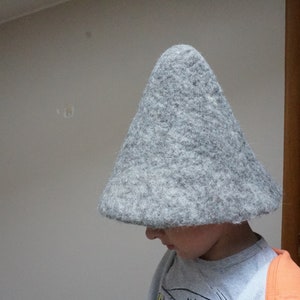 Pileus Hat in Ancient Greek Style, Gray Felted Felt Minimalist Wool ...