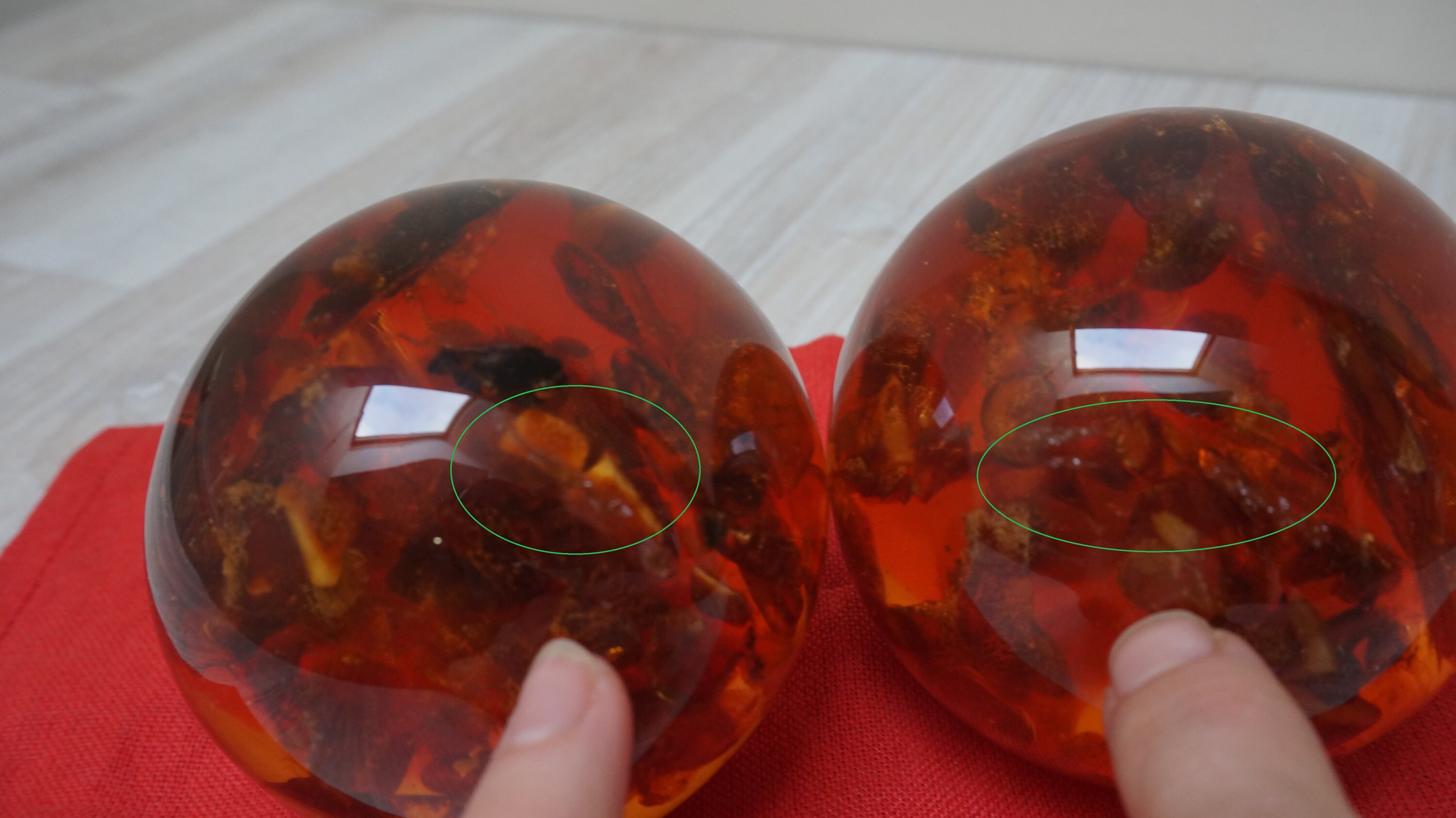 3 or 2.25 Amber chip sphere in resin handmade ball | Etsy