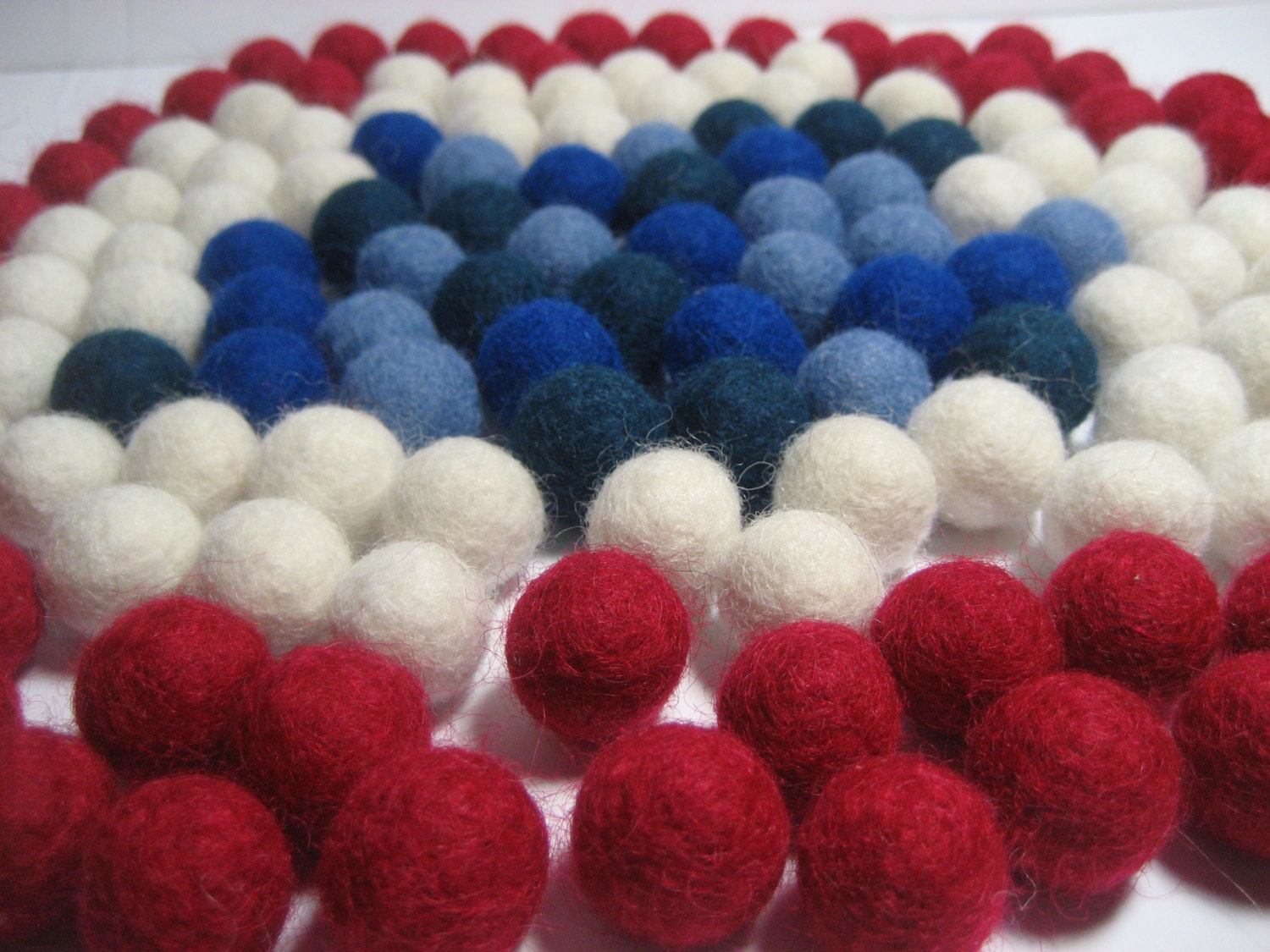 50 Felt Wool Balls (1/2 In. Size) Patriotic Mix Color American British ...