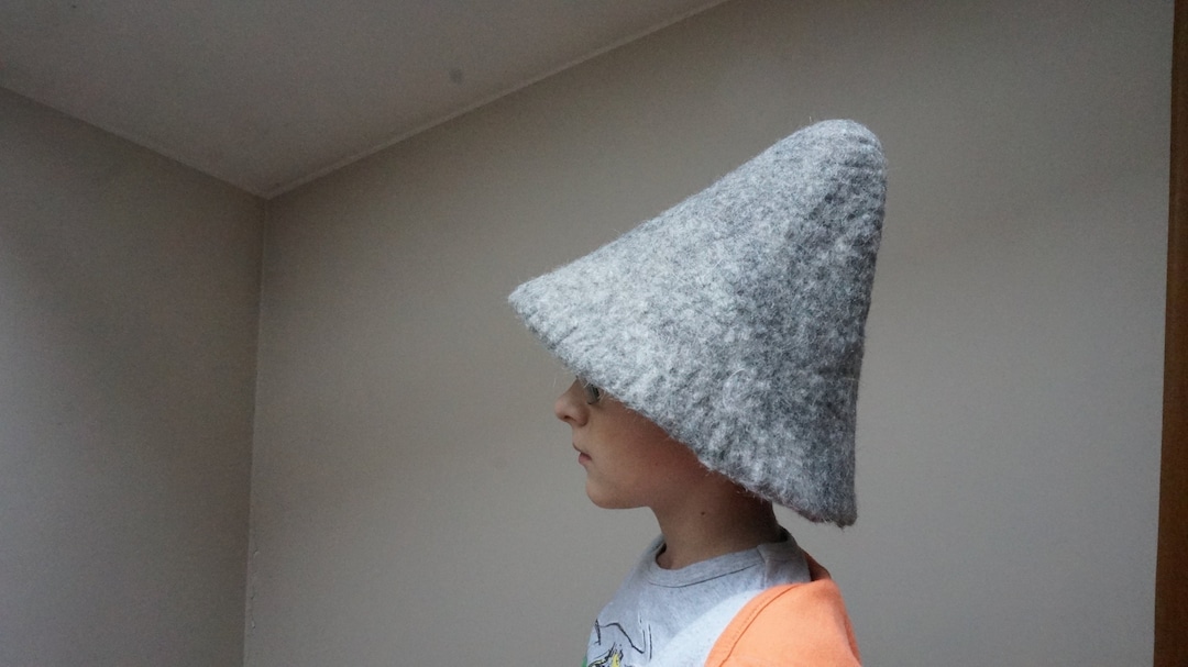 Pileus Hat in Ancient Greek Style, Gray Felted Felt Minimalist Wool ...