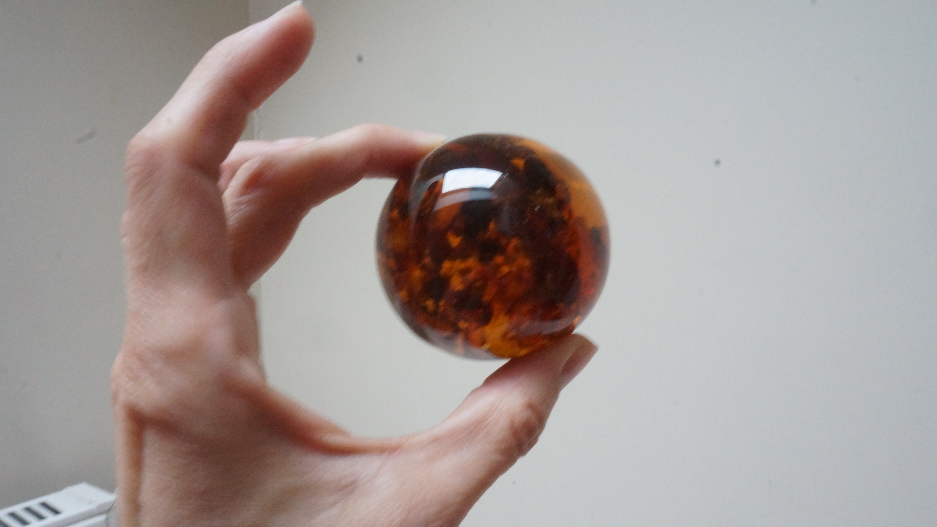 3 or 2.25 Amber chip sphere in resin handmade ball | Etsy