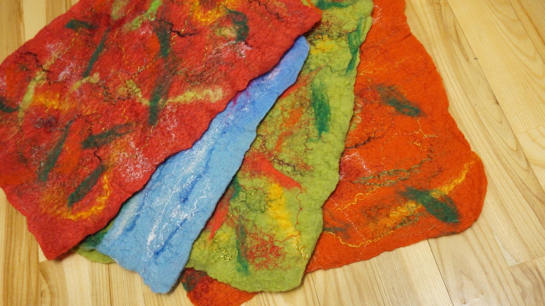 Felt Wool Sheets Supply or Place Table Mat, Hand Felted Handmade Pre ...