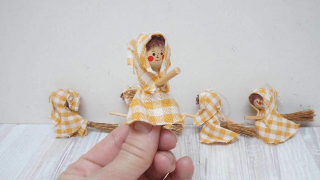 Norwegian Good Luck Mini Kitchen Witch, Halloween Doll Handmade Hanging ...