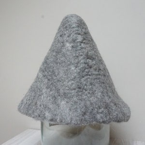 Pileus Hat in Ancient Greek Style, Gray Felted Felt Minimalist Wool ...