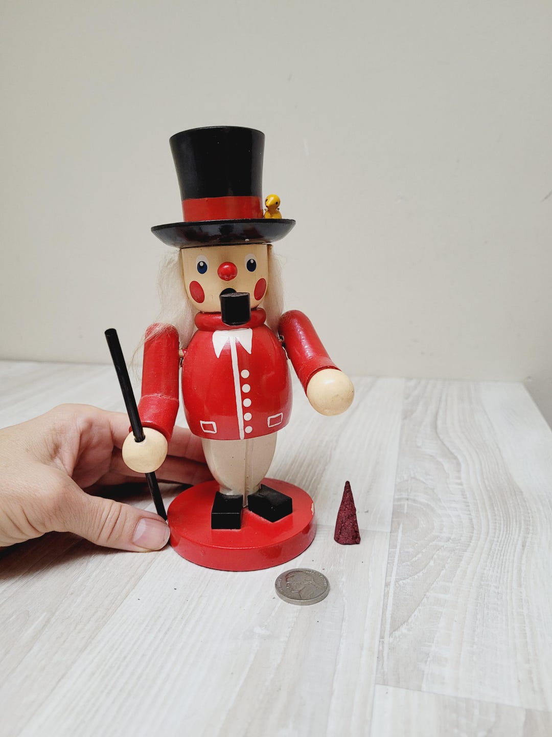 7" German Chimney Sweep & Bird, Man Incense Smoker Doll, Vintage ...