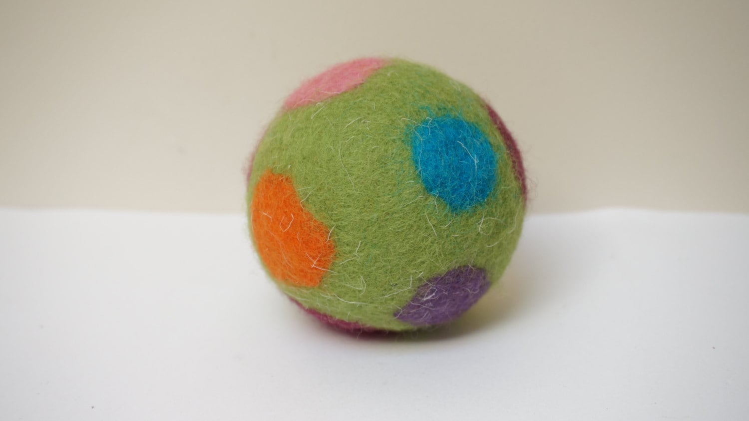 Wool Rattle Ball Large Multicolor Felted Shaker Polka Dots - Etsy