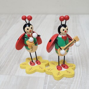 German Erzgebirge Ladybug Band of 3, Easter Ladybird Orchestra ...