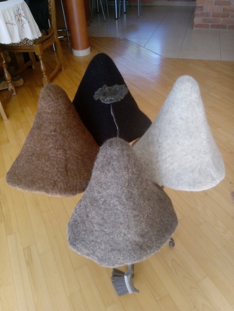 Pileus Hat in Ancient Greek Style, Gray Felted Felt Minimalist Wool ...