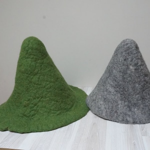 Pileus Hat in Ancient Greek Style, Gray Felted Felt Minimalist Wool ...