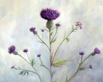 Artisan Thistle and Bunny Handmade Paper Print. - Etsy